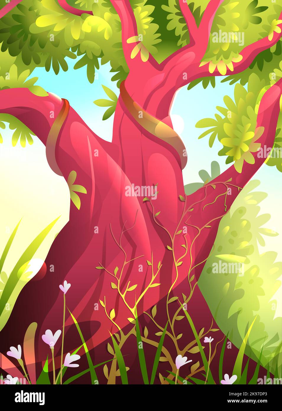 Watercolor nature scenery Stock Vector Images - Alamy