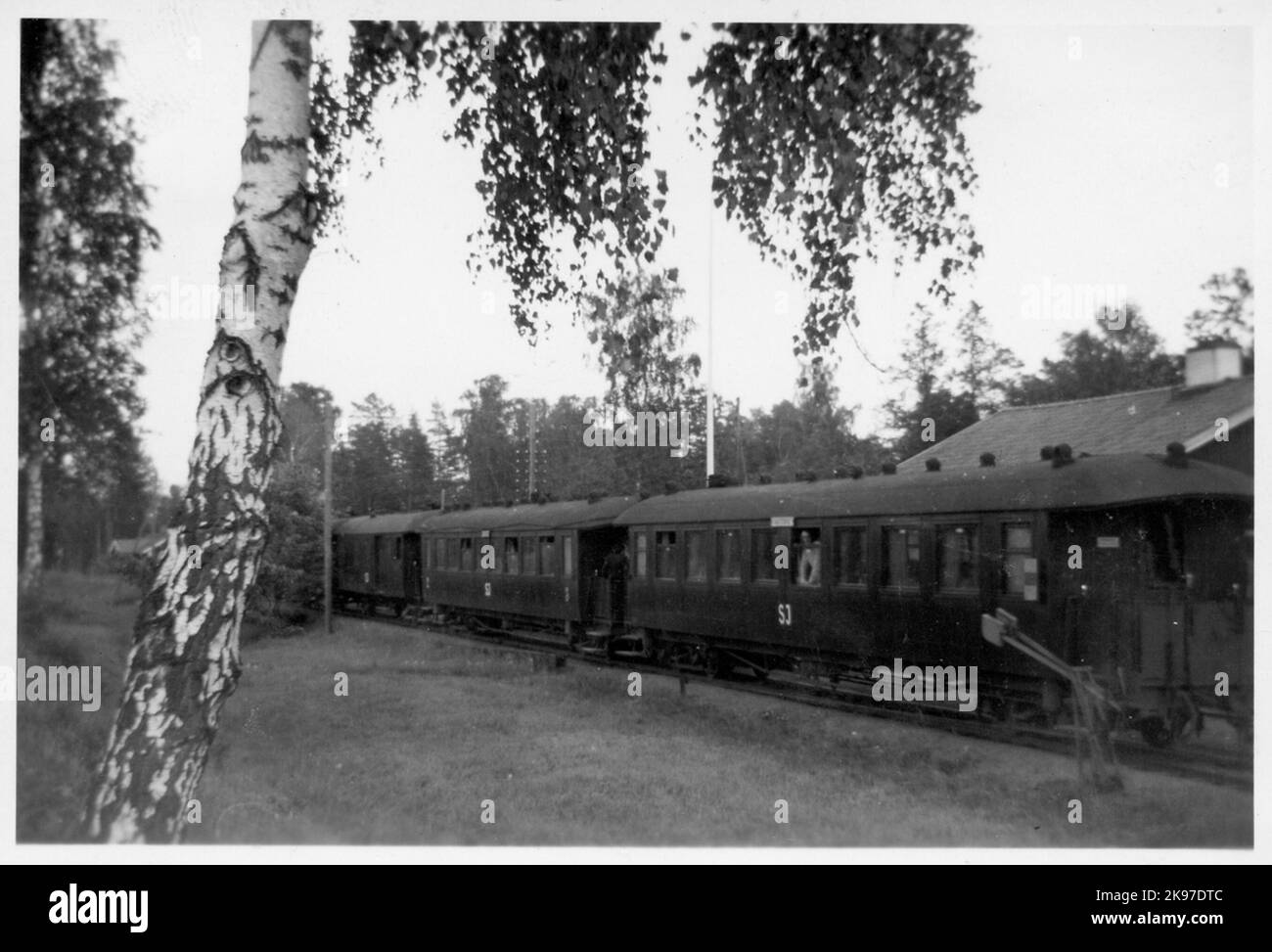 Passenger train at Totebo station Stock Photo - Alamy