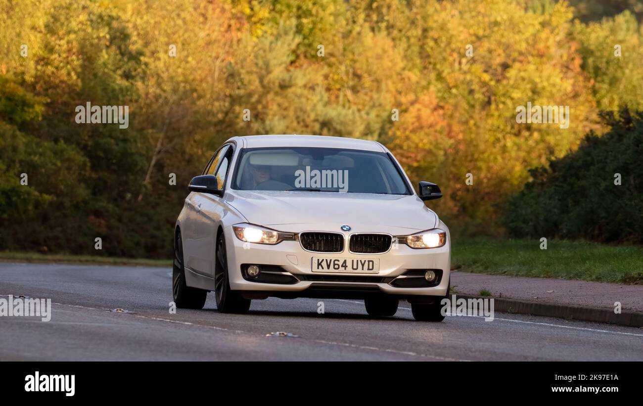 2014 white diesel engine BMW 3 series Stock Photo - Alamy