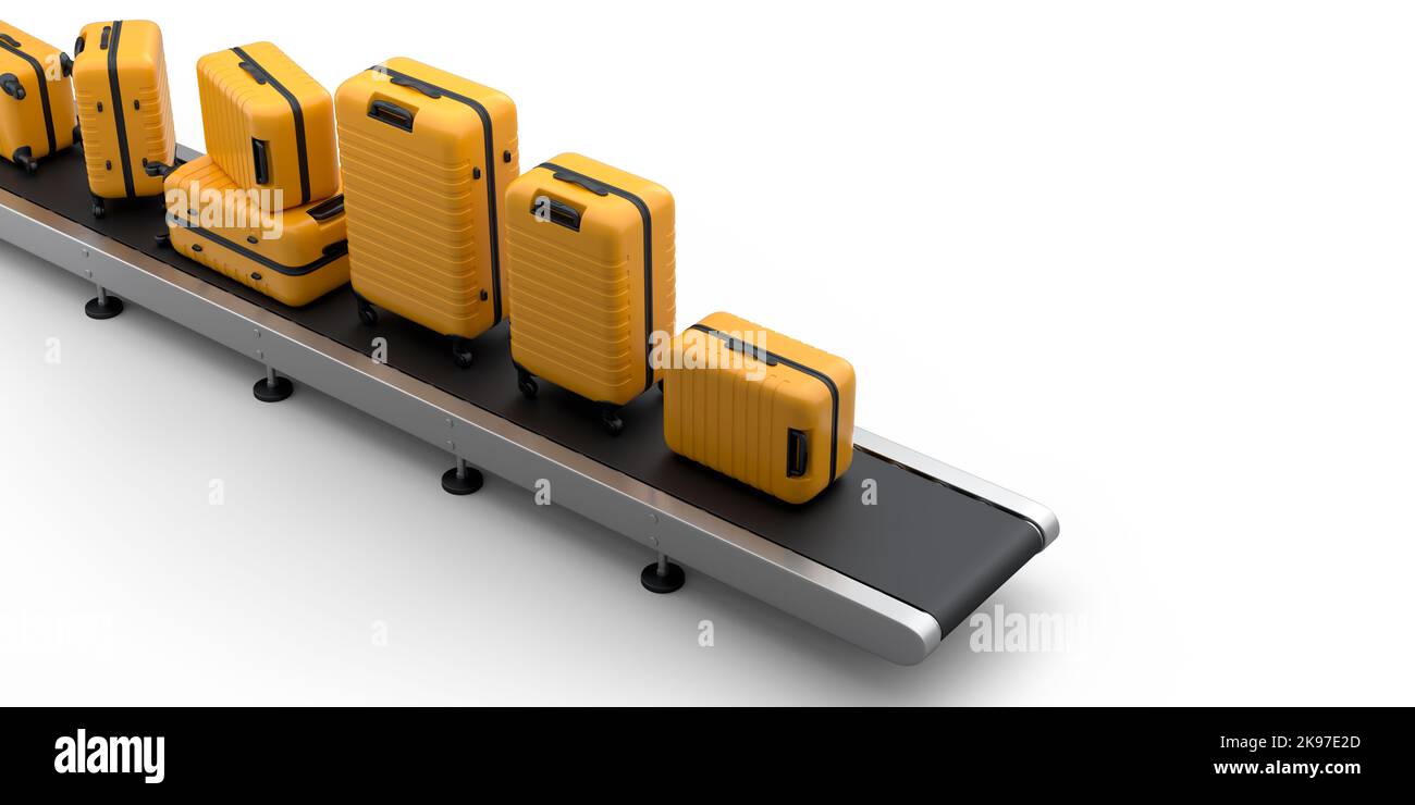 Airport luggage conveyor belt, manufacture line or baggage claim area ...