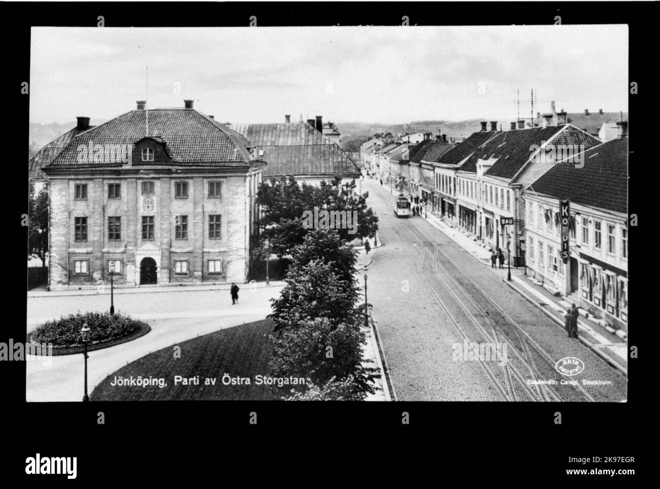 View of part of Östra Storgatan in Jönköping. Tram and tram to the ...