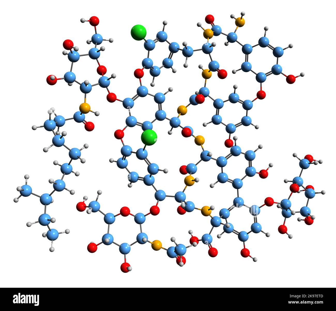 3D image of teicoplanin А 2-4 skeletal formula - molecular chemical ...