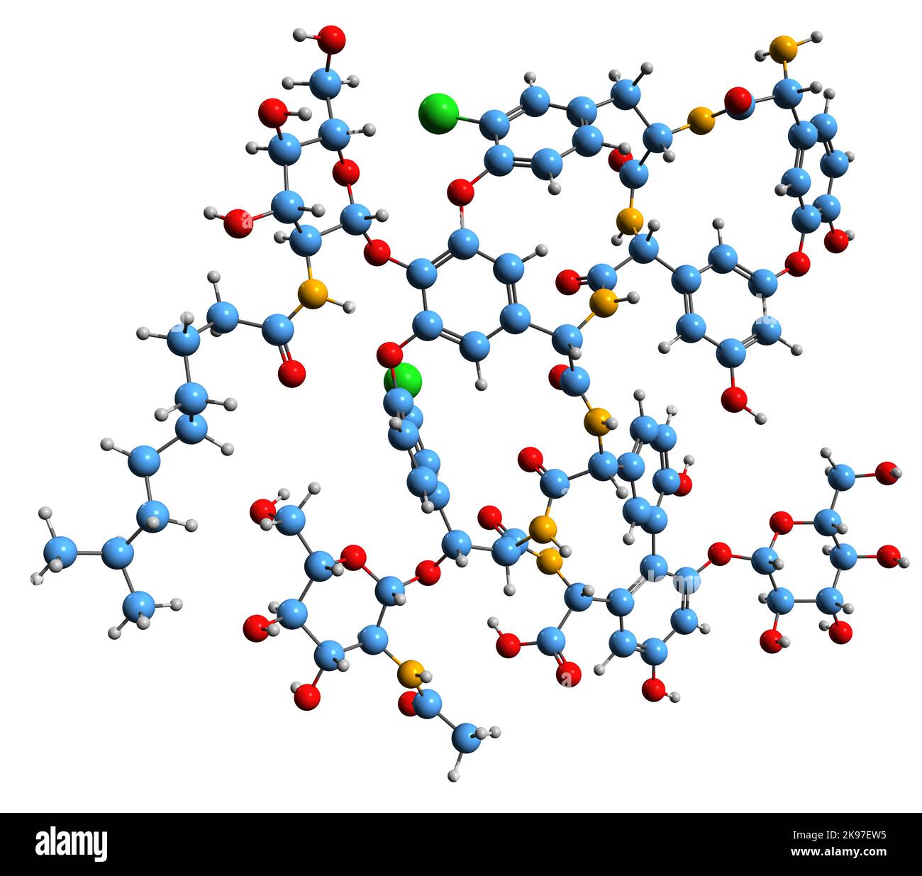 3D image of teicoplanin А 2-2 skeletal formula - molecular chemical ...