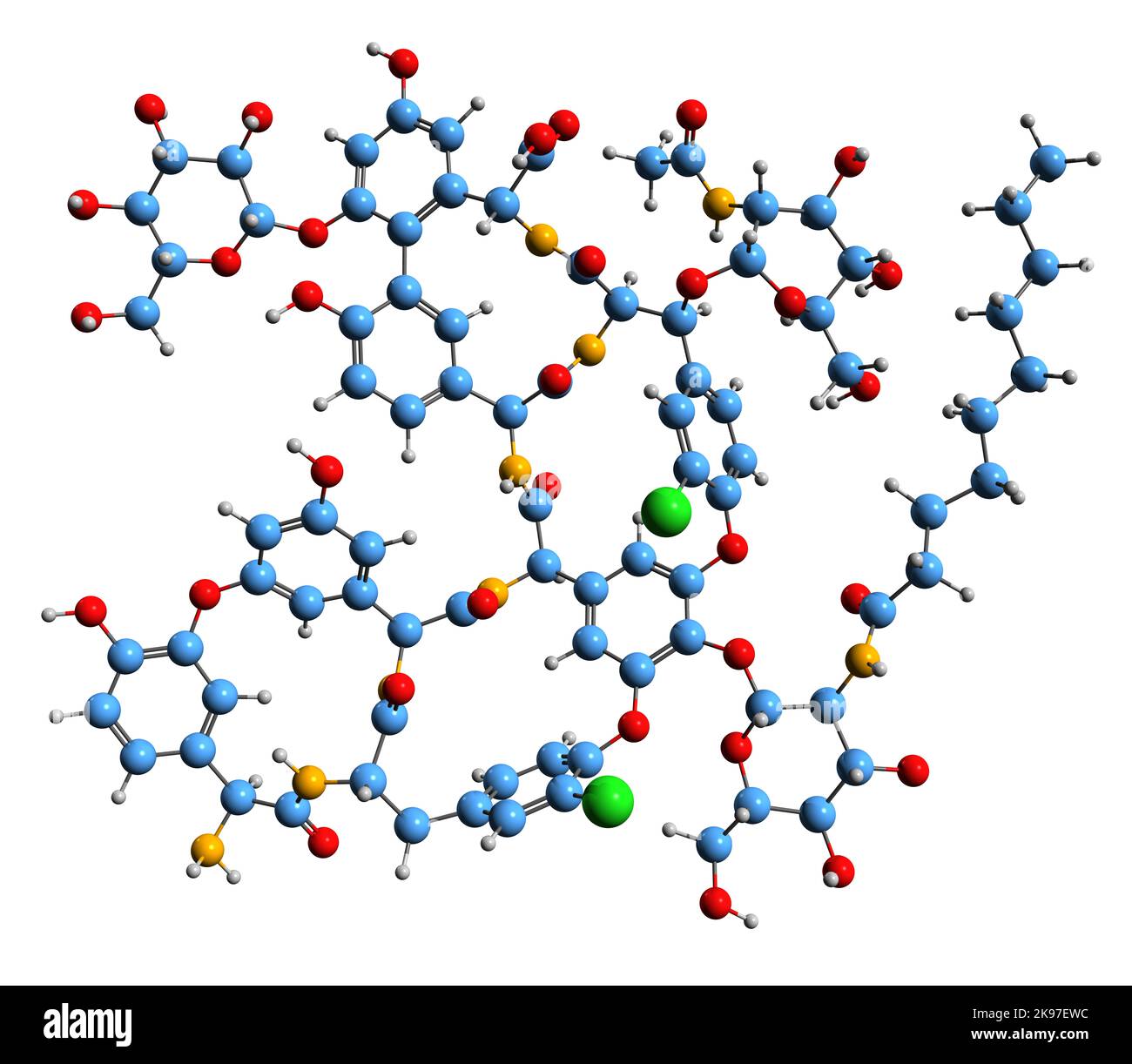 3D image of teicoplanin А 2-3 skeletal formula - molecular chemical ...