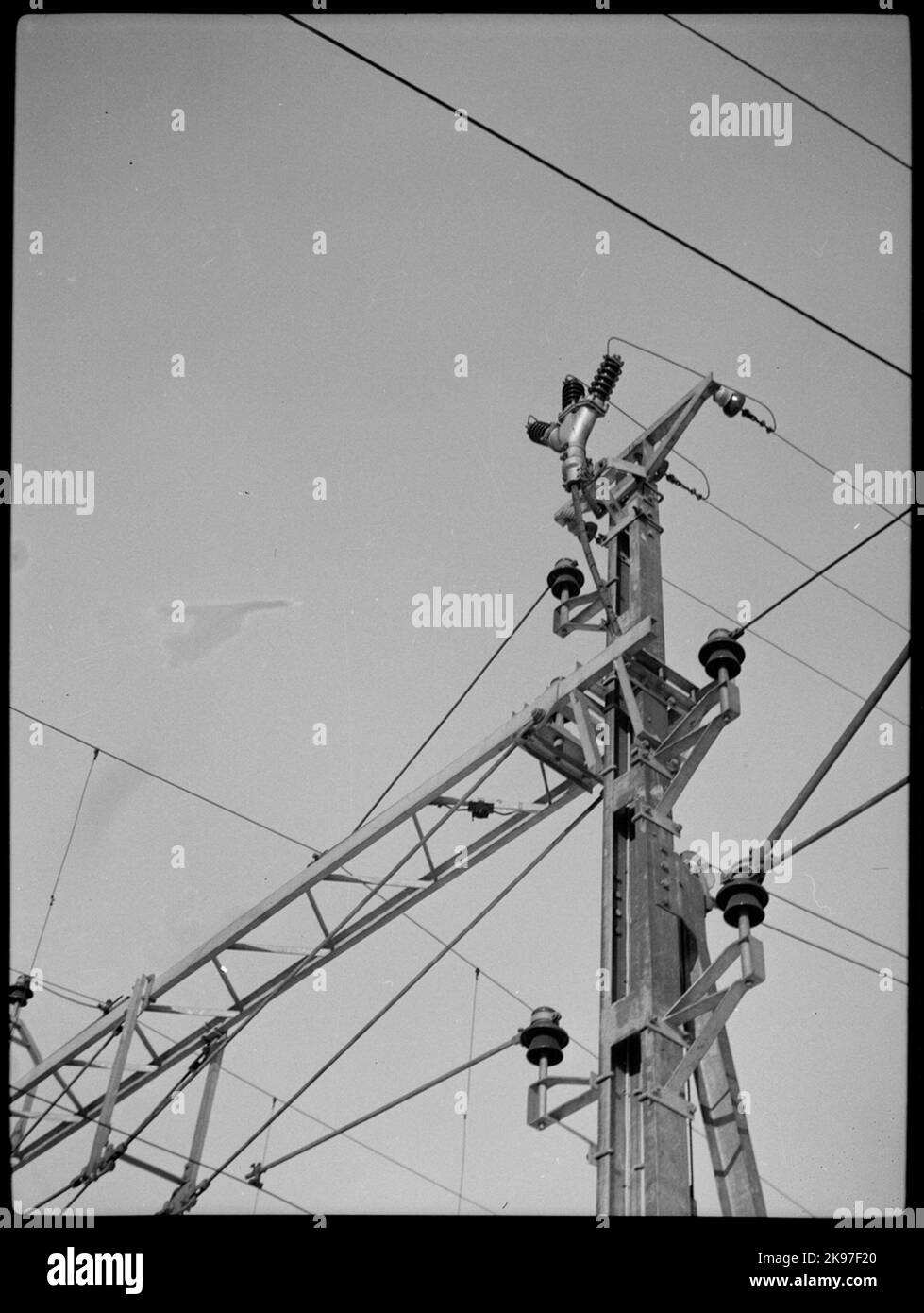 Detail, contact line post Stock Photo - Alamy