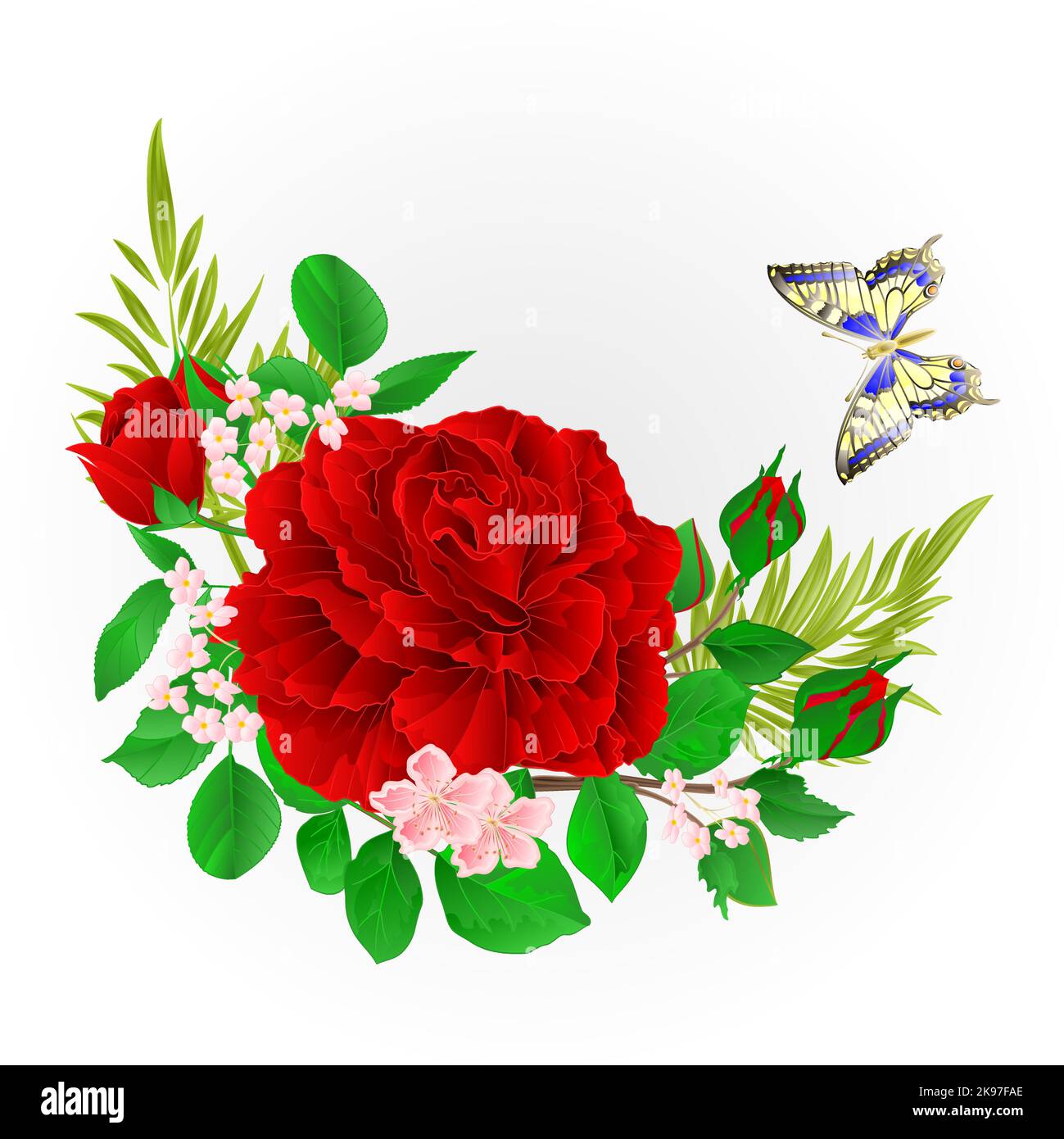 How To Draw A Butterfly On A Rose