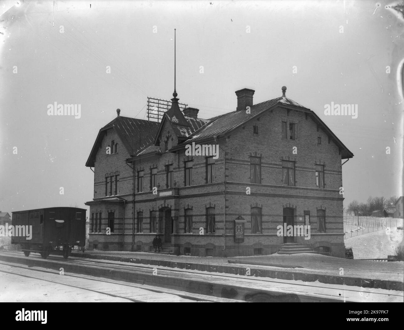 The railway hotel in Fritsla Stock Photo - Alamy