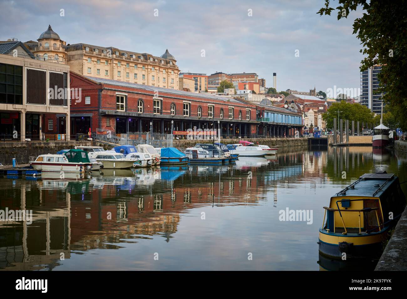 Bristol city centre, view from Pero's Bridge Bristol City Docks harbour ...