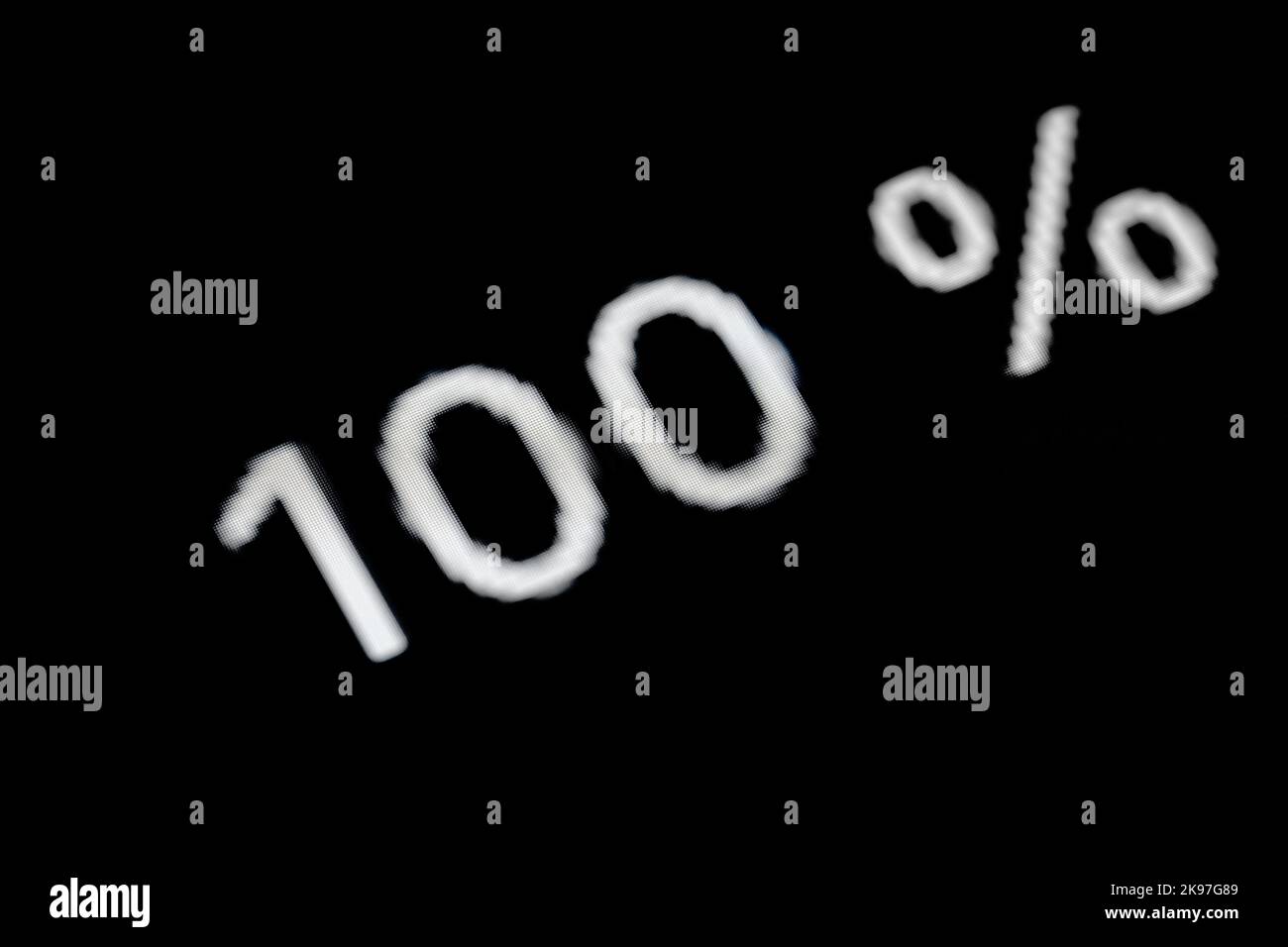 Number one hundred 100 percent on display of smartphone, tablet: close ... Number one hundred 100 percent on display of smartphone, tablet: close ...