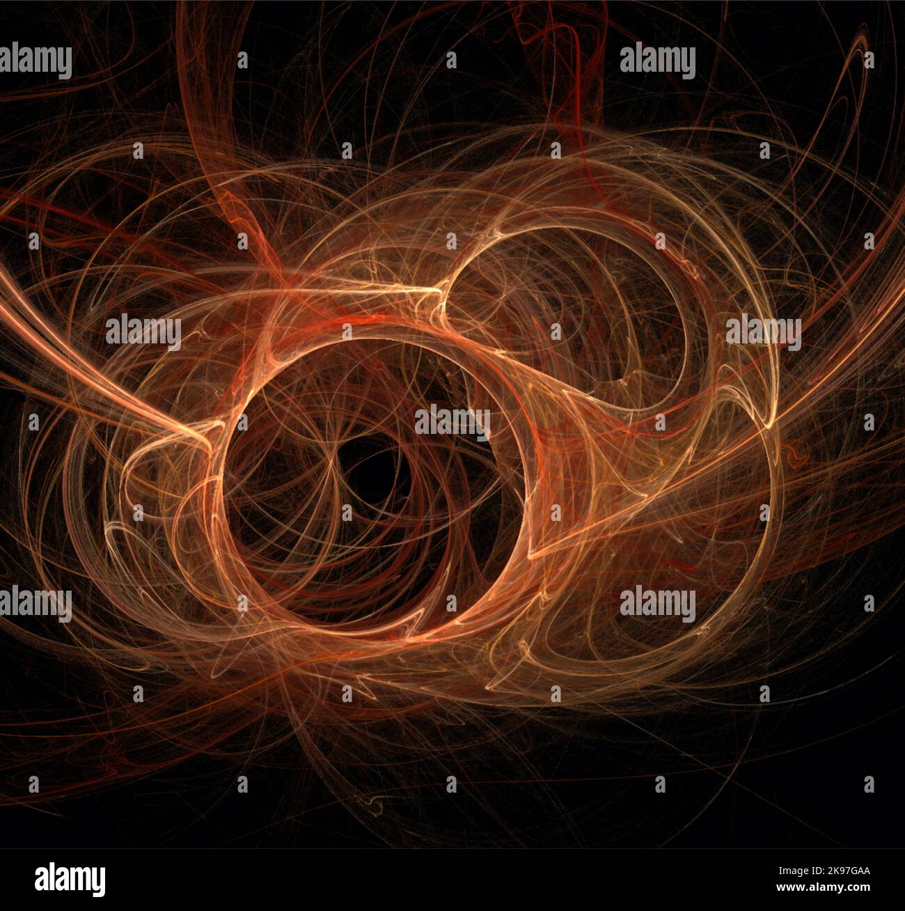 illustration of orange space planet star system, color graphics ...
