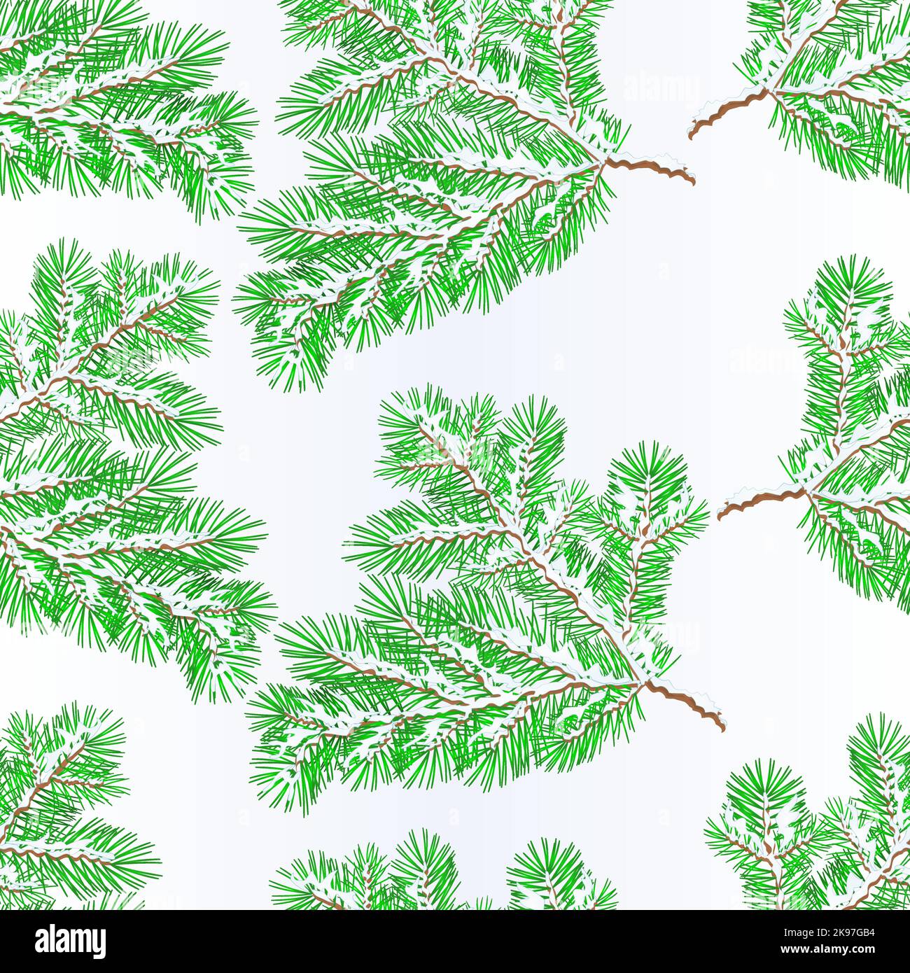 Seamless texture spruce branch lush conifer winter snowy natural ...