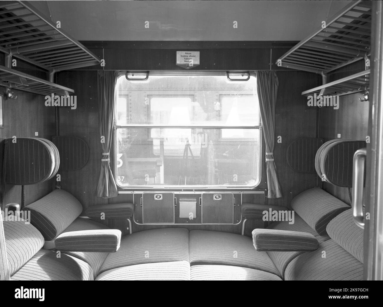 State Railways, SJ BC 02 4585. Seat compartment with extended seating ...