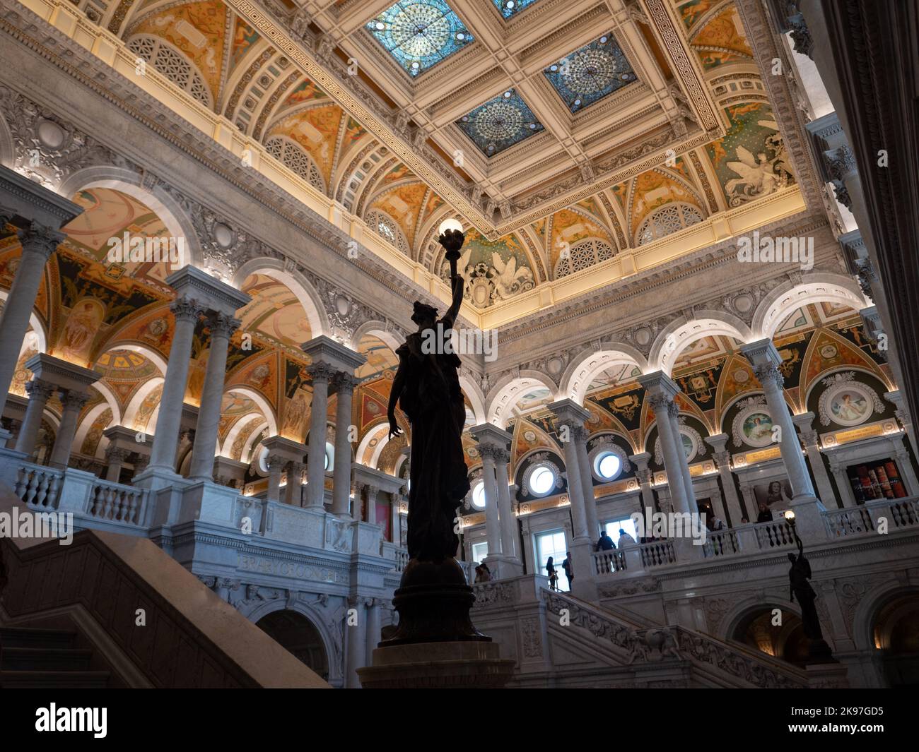 The Great Hall of the Library of Congress, Thomas Jefferson building in ...