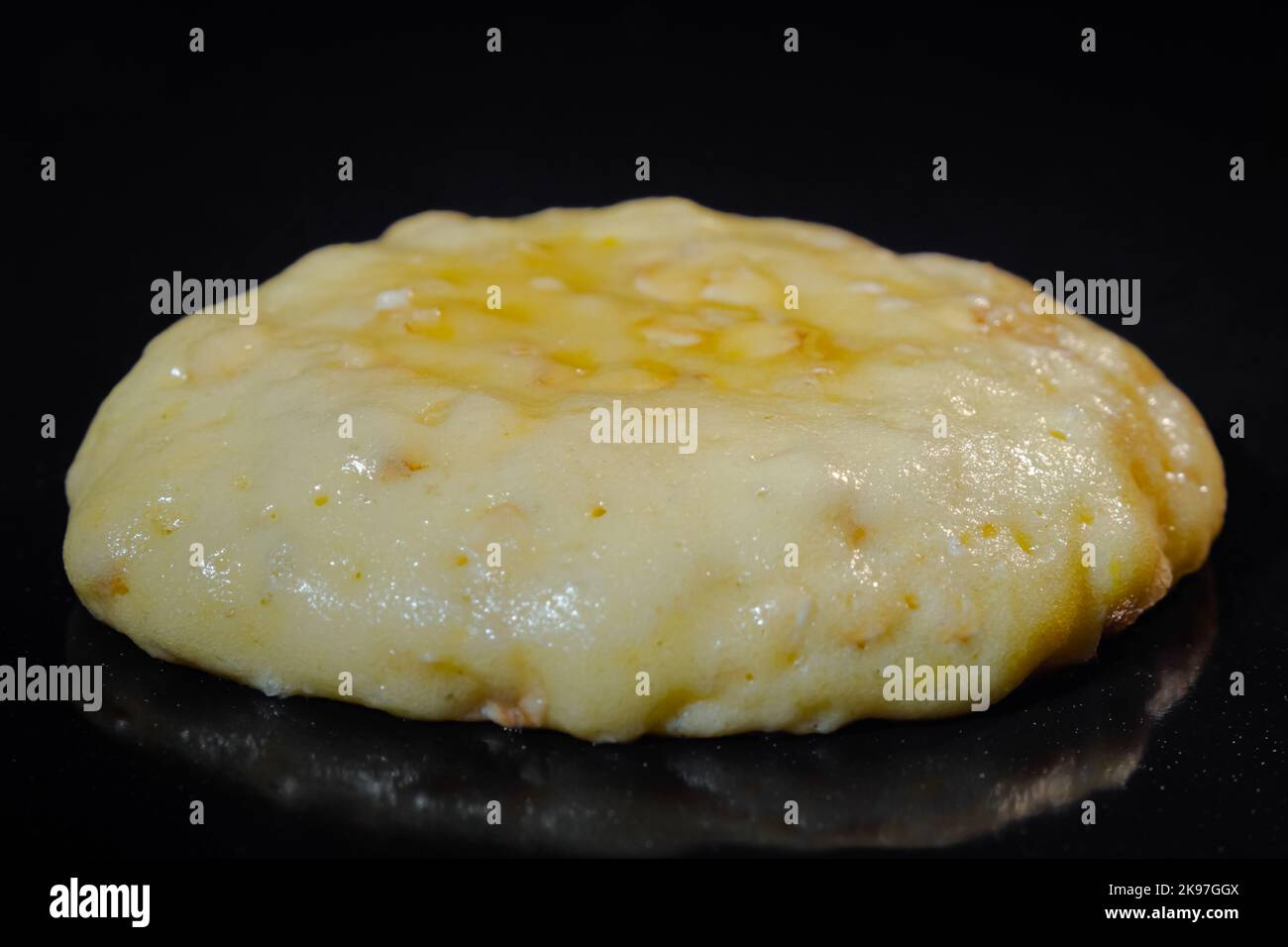 Cooking homemade crunchy oatmeal cookie on metal sheet in oven Stock ...