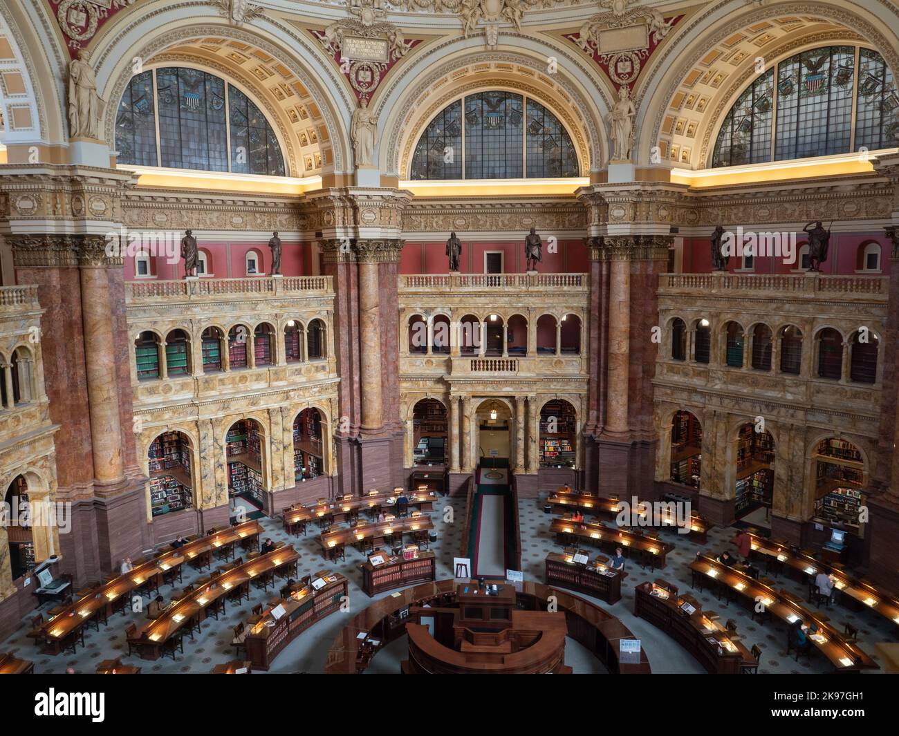 The Main Reading Room of the Library of Congress, Thomas Jefferson ...