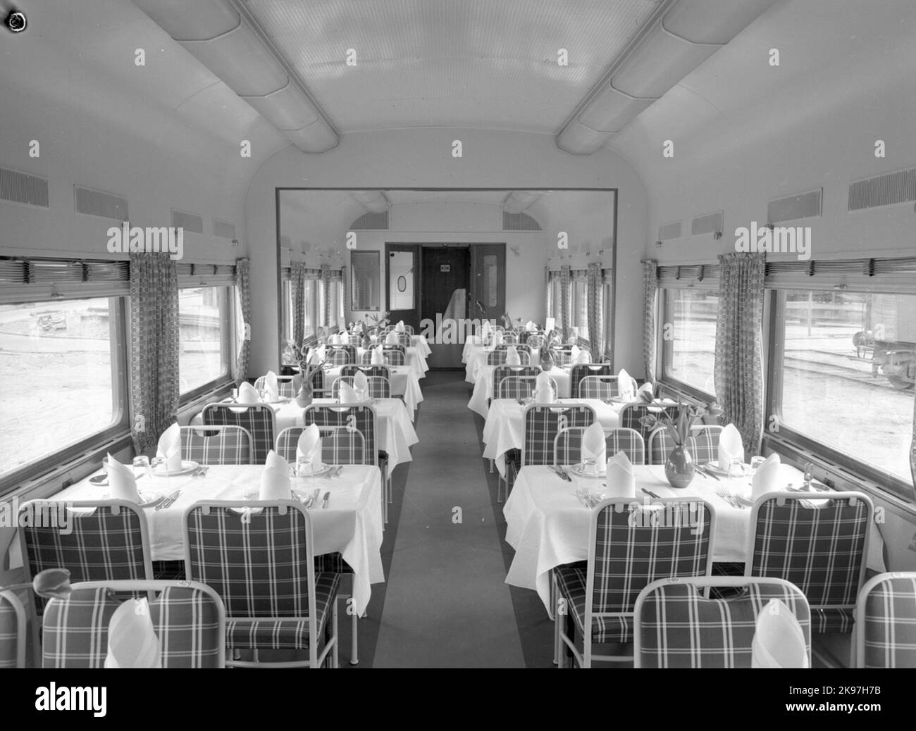 Dining car interior Black and White Stock Photos & Images - Alamy
