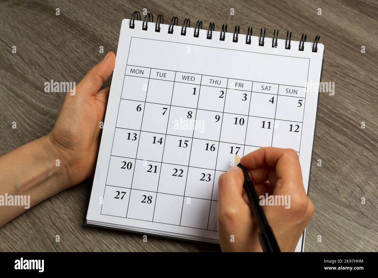 Appointment marked in calendar hi-res stock photography and images - Alamy
