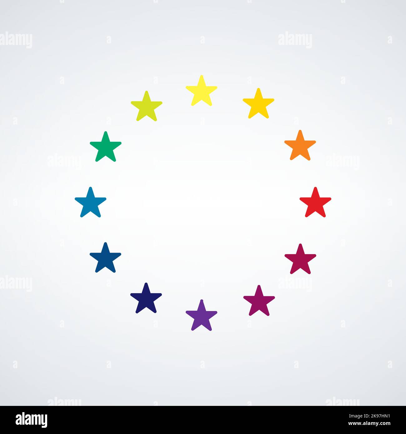 European colorful stars in circle. EU stars circle logo symbol. Round ...