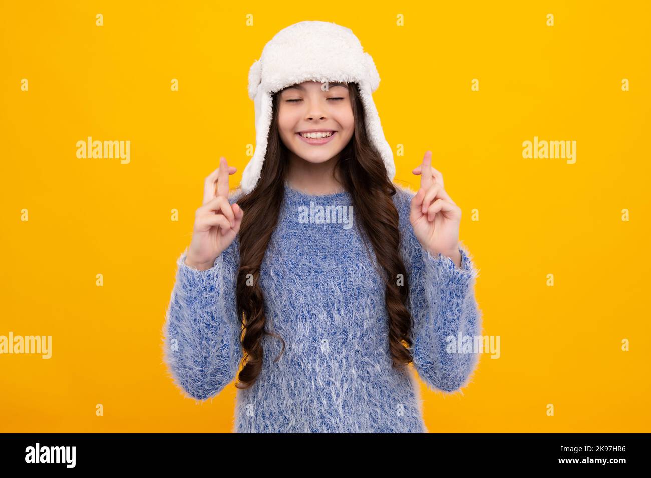 Winter hat. Cold season concept. Winter fashion accessory for children ...