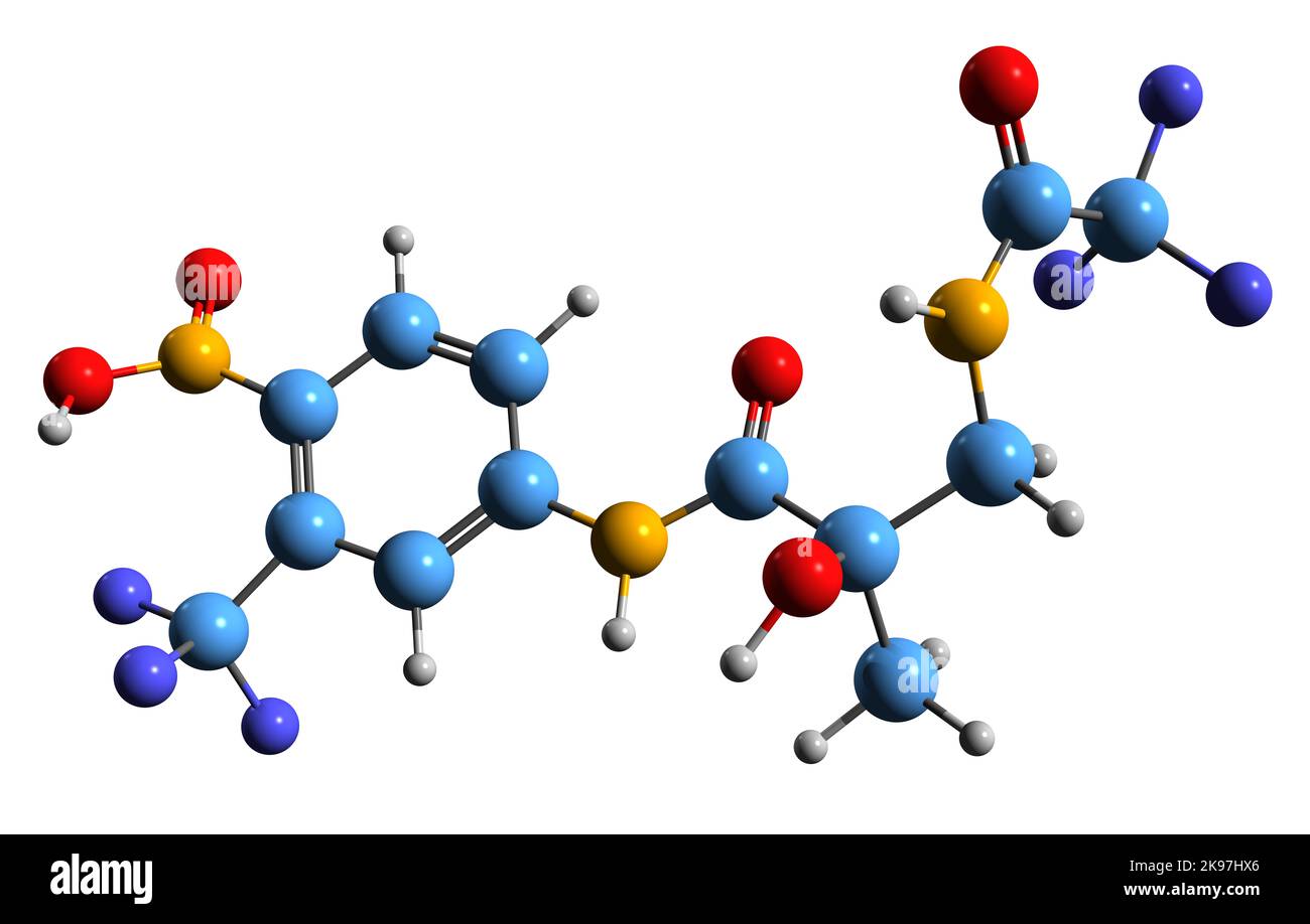 3D image of Topilutamide skeletal formula - molecular chemical ...