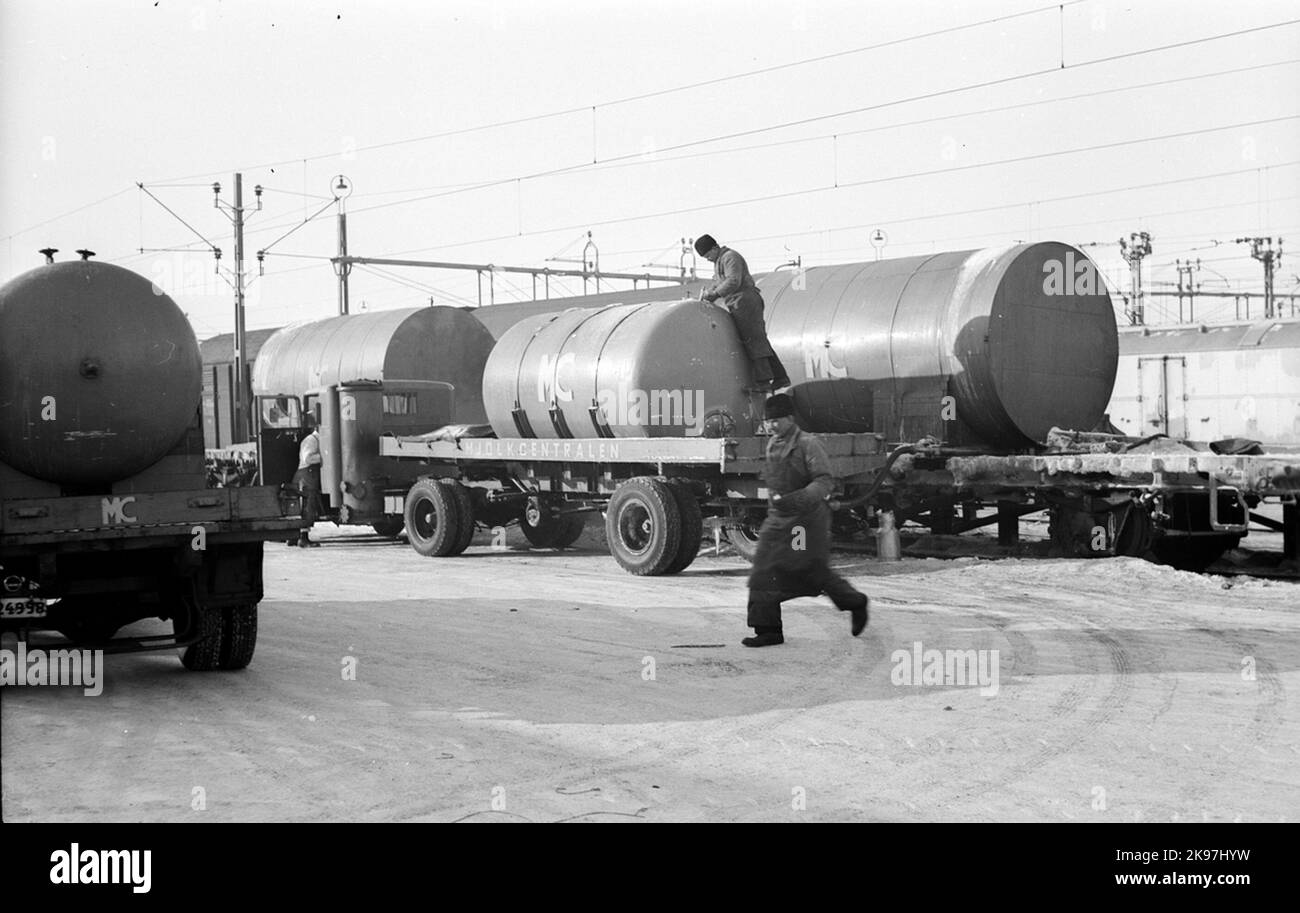 Milk transport in cisterns at Norra station Stock Photo - Alamy