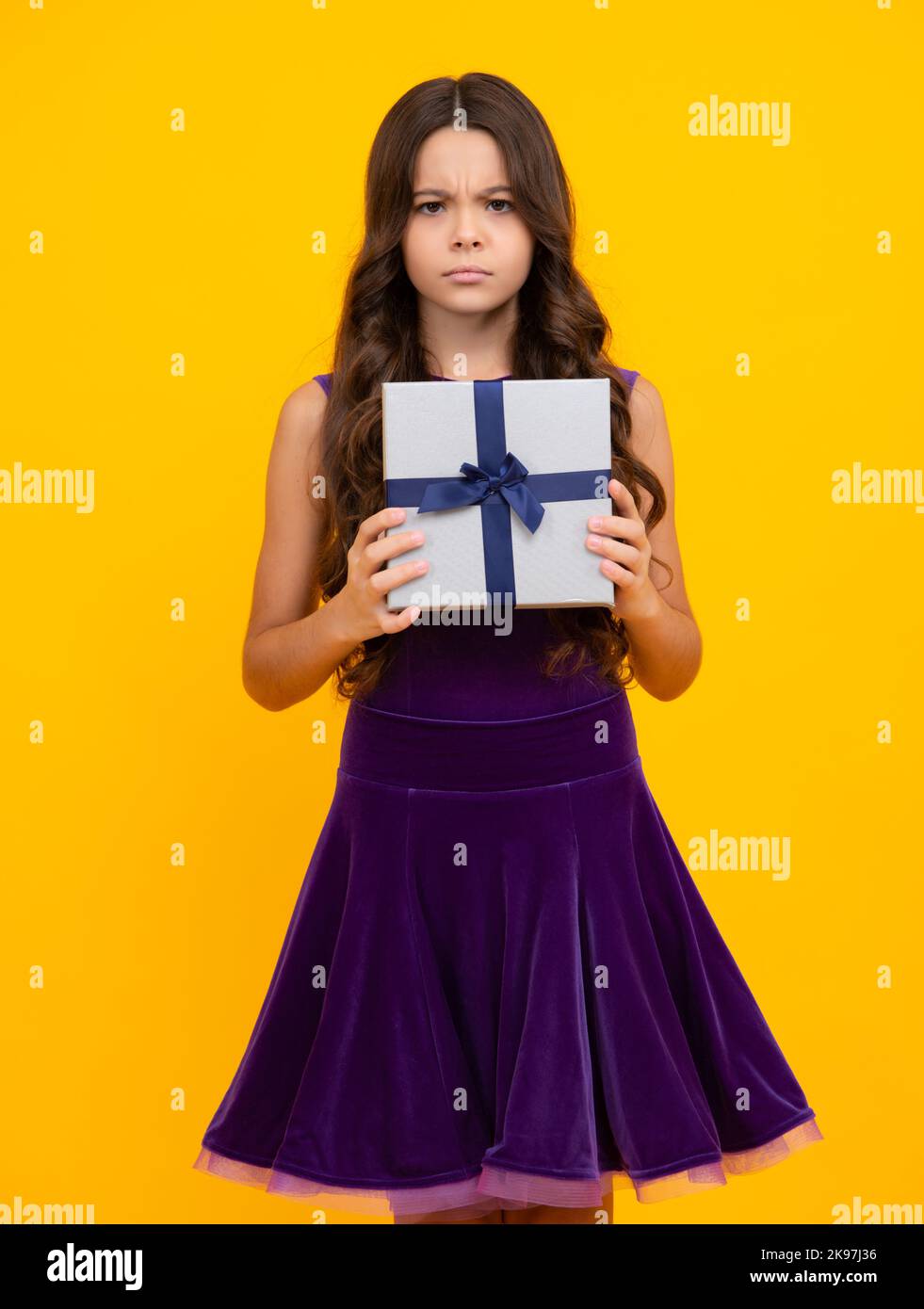 Angry teenager girl, upset and unhappy negative emotion. Teenager child ...