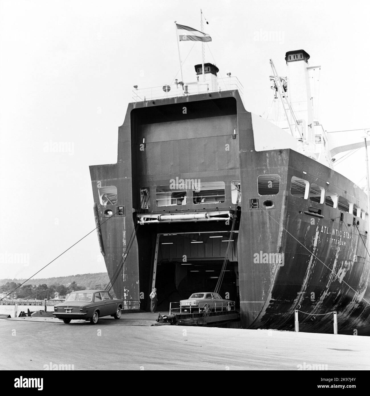 Gothenburg Norra, container terminal. M/S Atlantic Star, built in 1967 ...