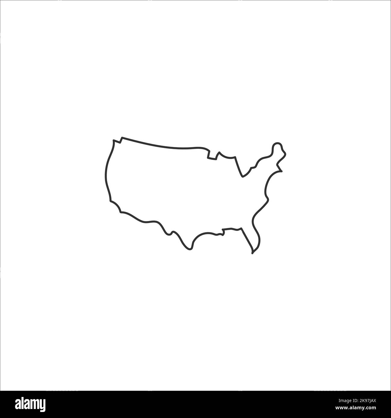 USA map icon with editable stroke. Minimal linear US icon. concept of ...