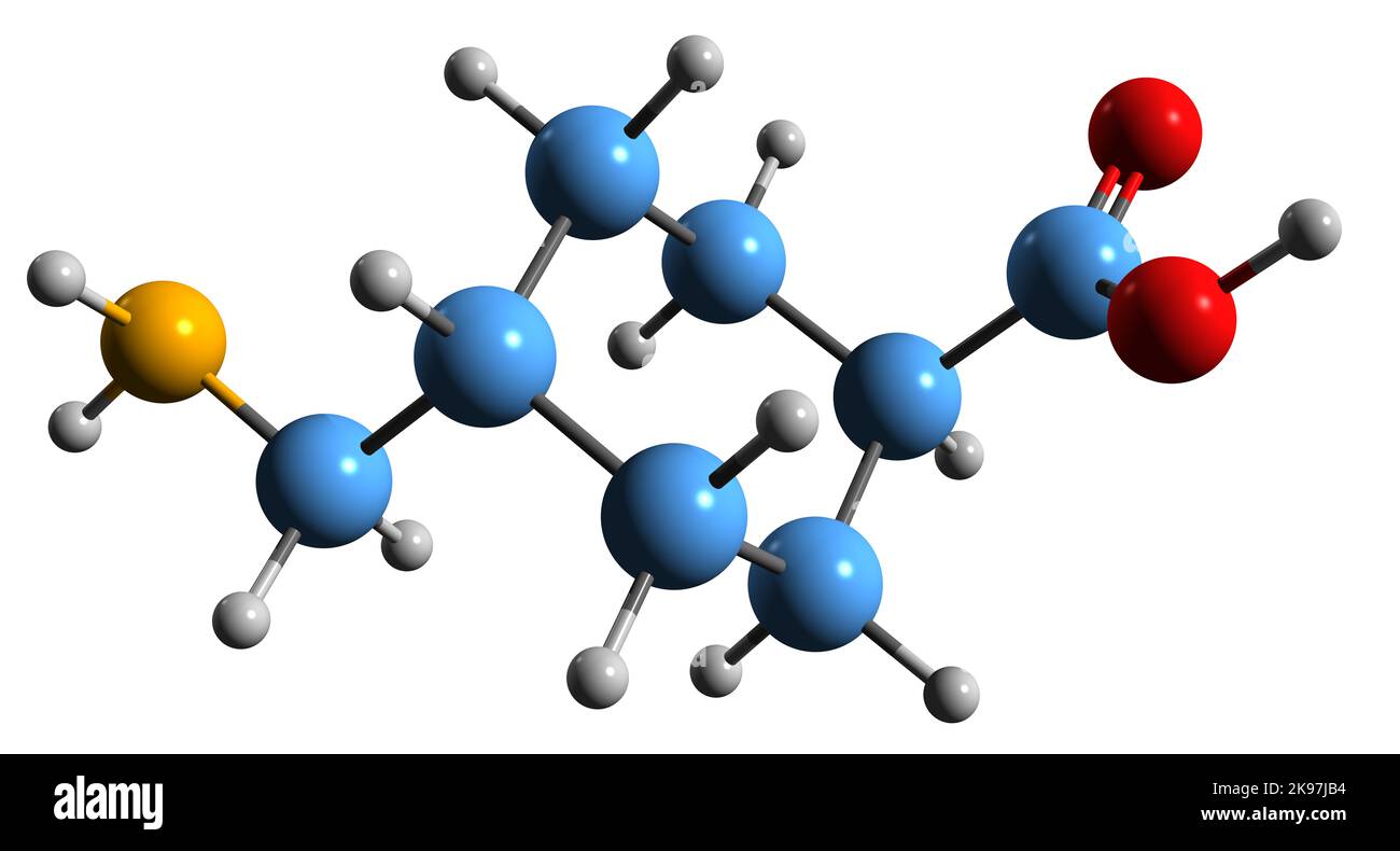 3D image of Tranexamic acid skeletal formula - molecular chemical ...
