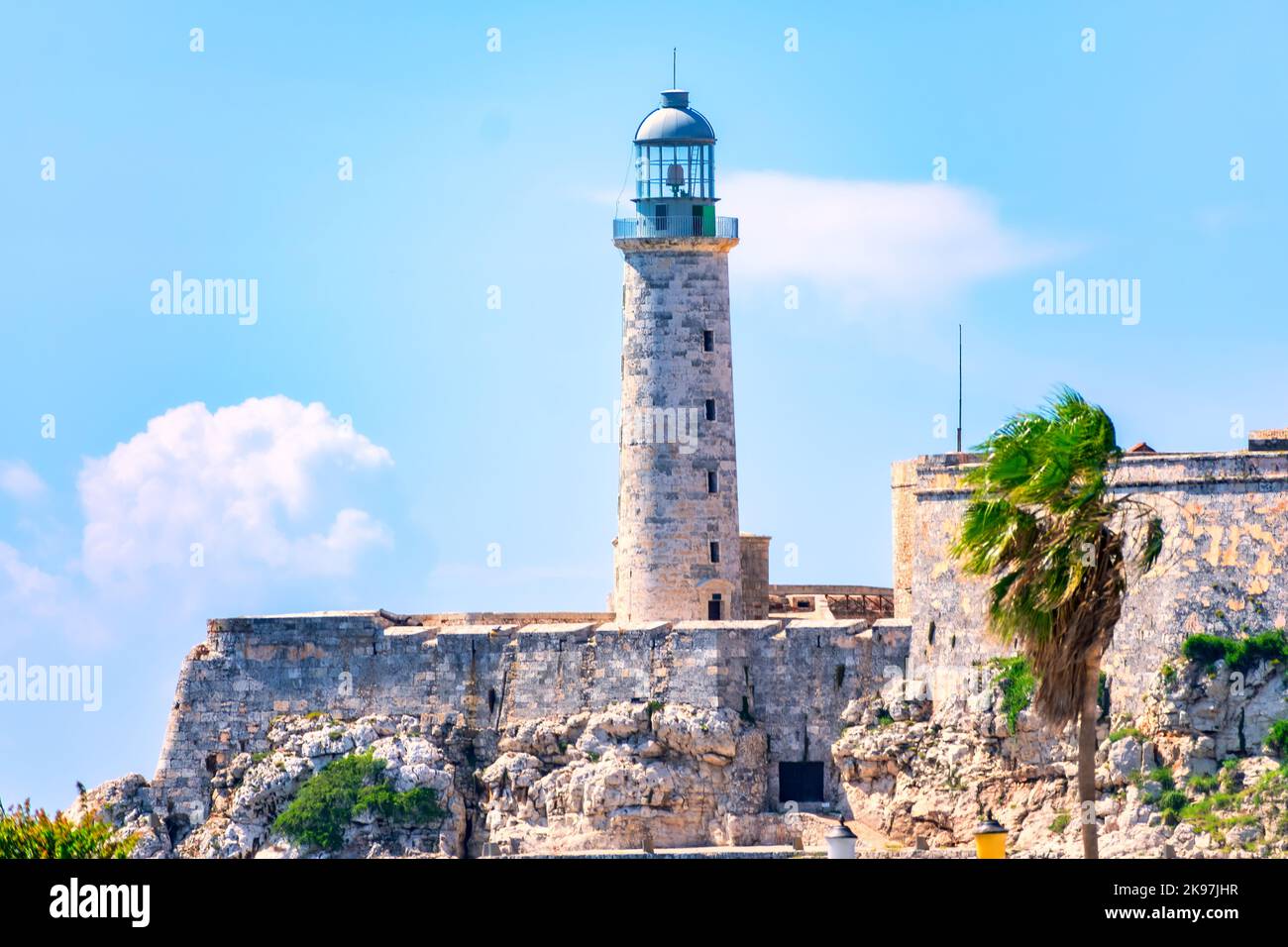 El Morro Lighthouse. The colonial military castle and fort is a tourist ...