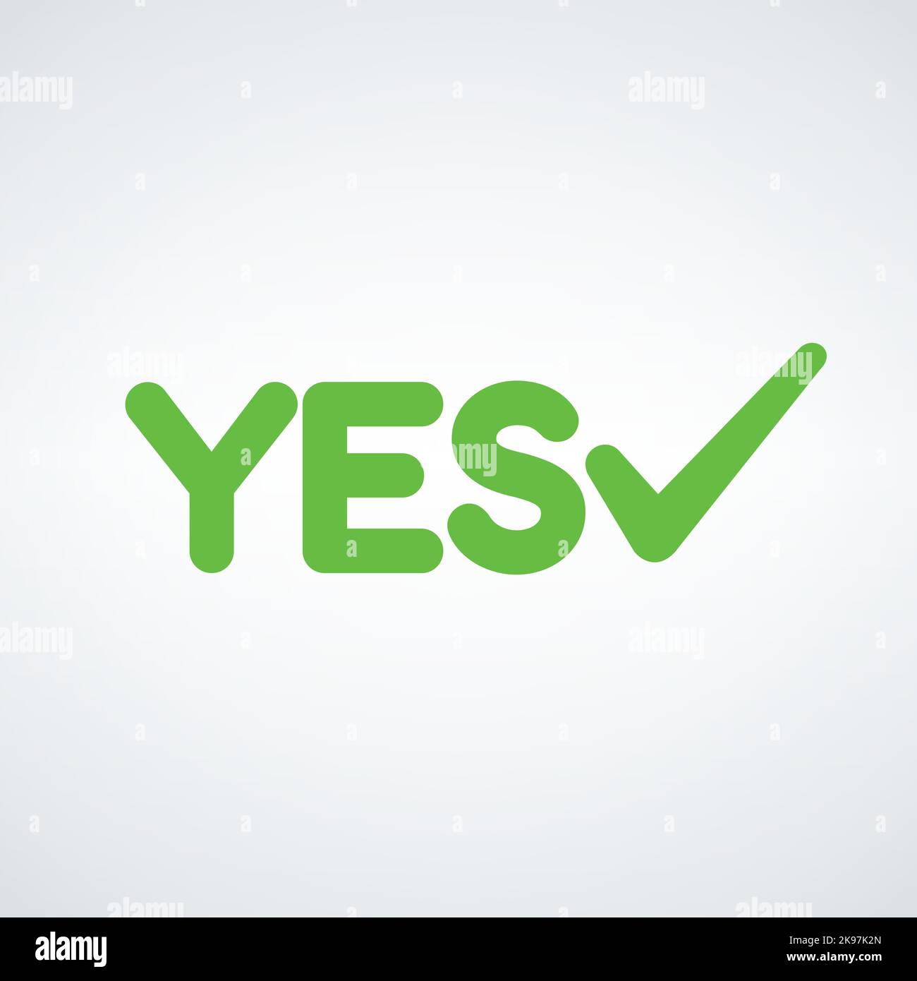 Word YES with Checkmark right vector icon. Green yes vector symbol ...