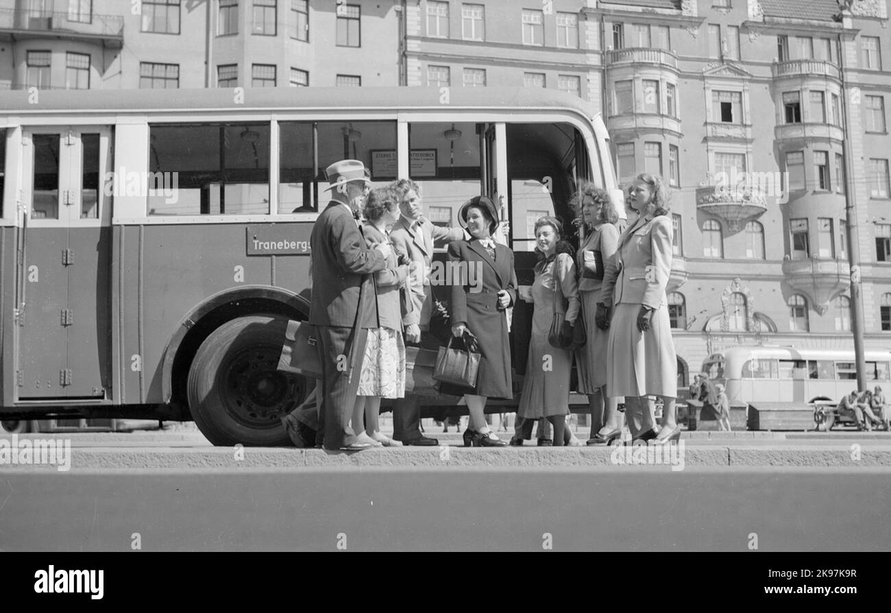 The State Railways, SJ Bus on Traneberg Line Line 80. The bus rebuilt ...