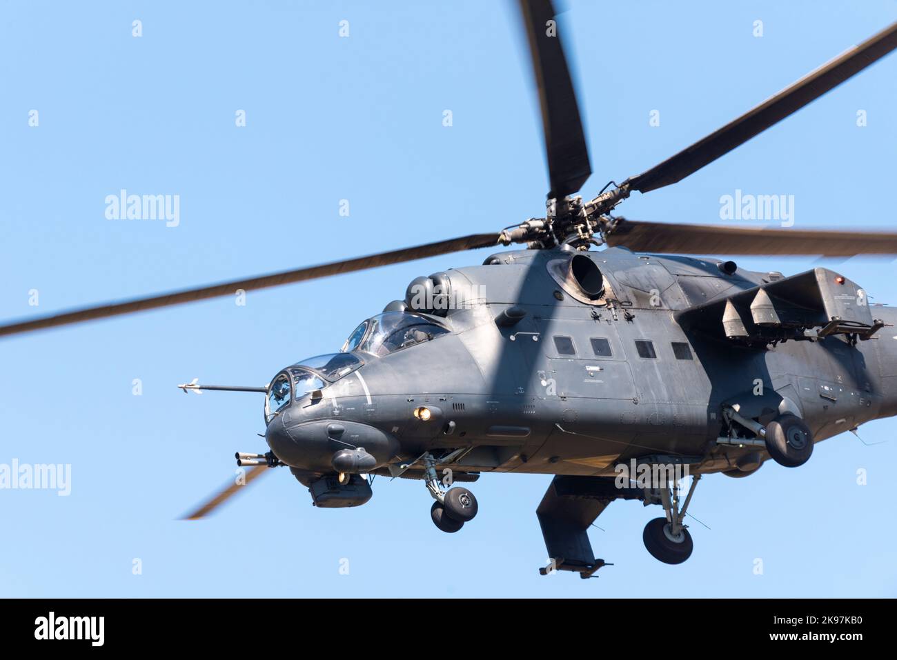 Hungarian Air Force Mil Mi-24P Hind helicopter gunship at the RIAT airshow, RAF Fairford ...