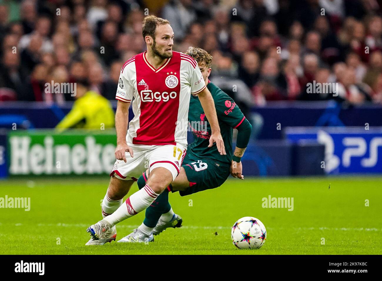 AMSTERDAM, NETHERLANDS - OCTOBER 26: Daley Blind of Ajax is challenged ...