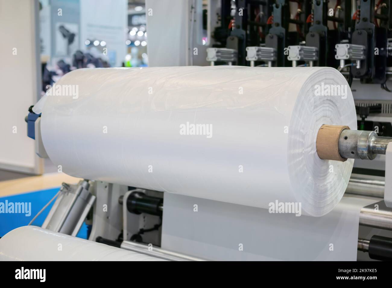 Automatic plastic bag making machine - moving roller at recycling ...