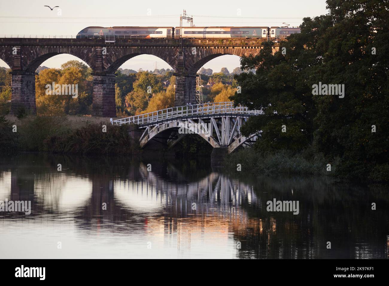 Grade II* listed Dutton Viaduct West Coast Main Line River Weaver and ...