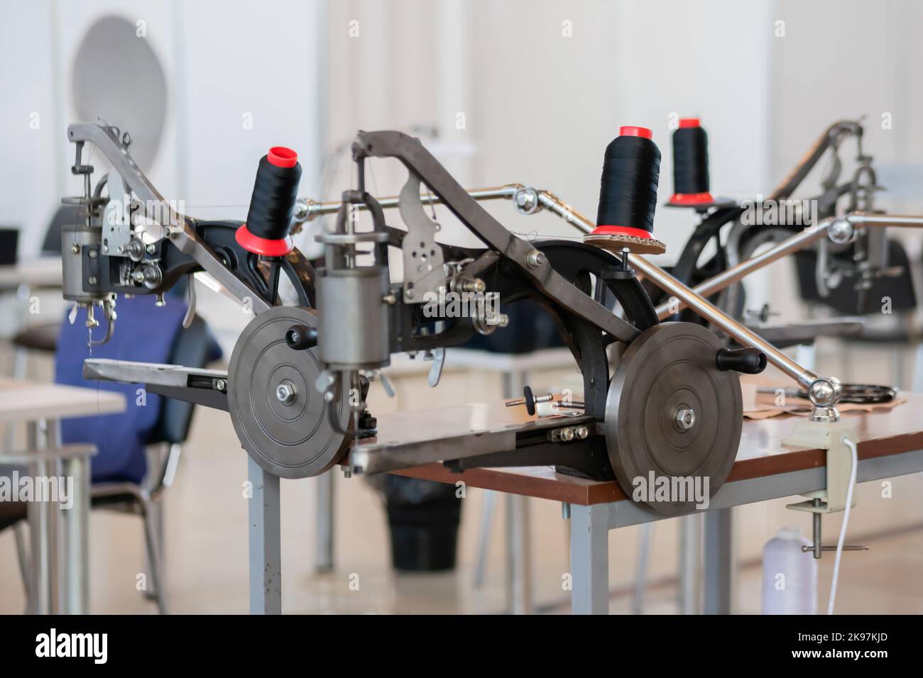 Professional shoemaker, shoes master workplace - shoe repair machine ...