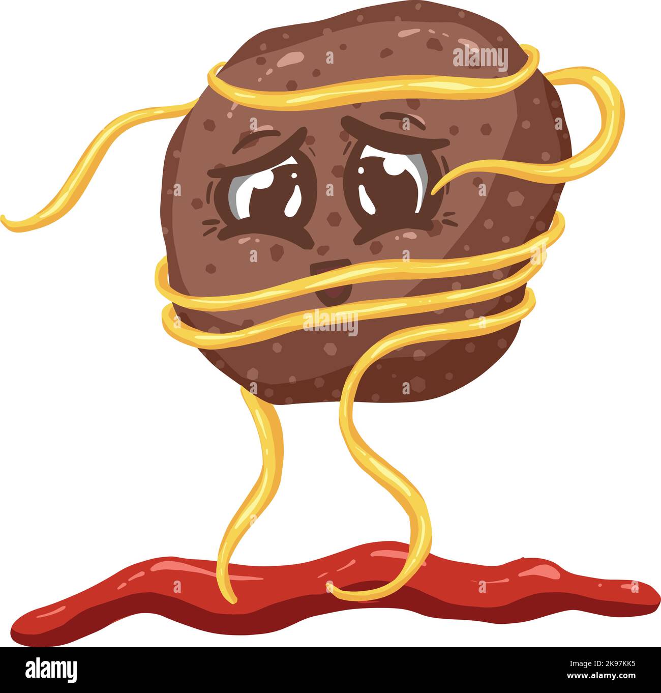 Meatball and Pasta Logo Cartoon Character Mascot Stock Vector Image ...