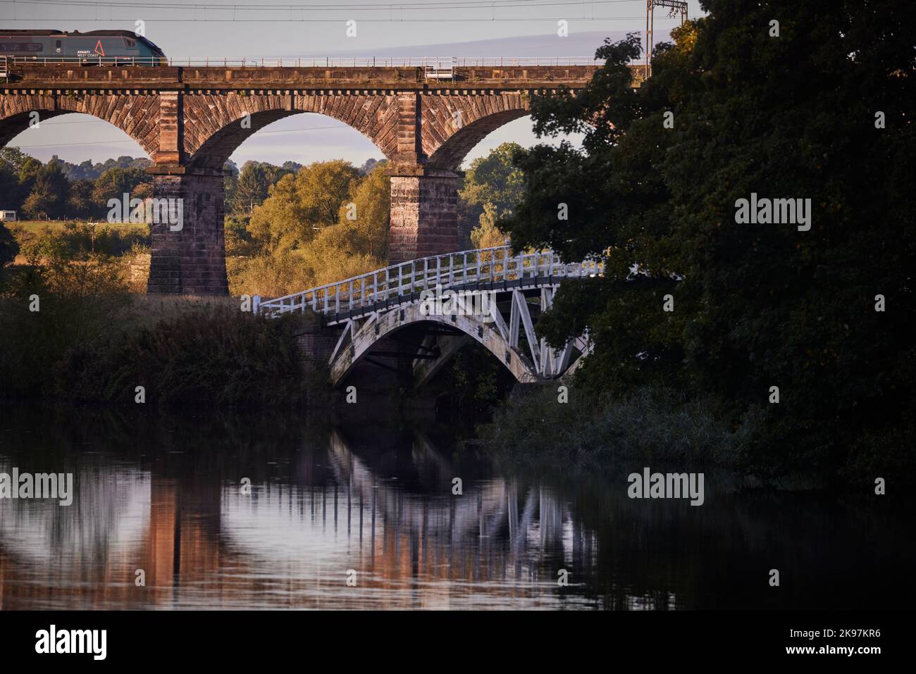 Grade II* listed Dutton Viaduct West Coast Main Line River Weaver and ...