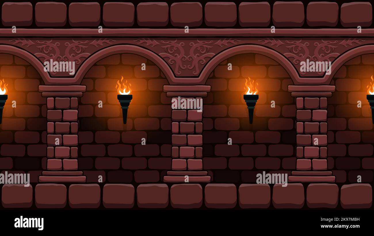 Game medieval fire torch Stock Vector Images - Alamy