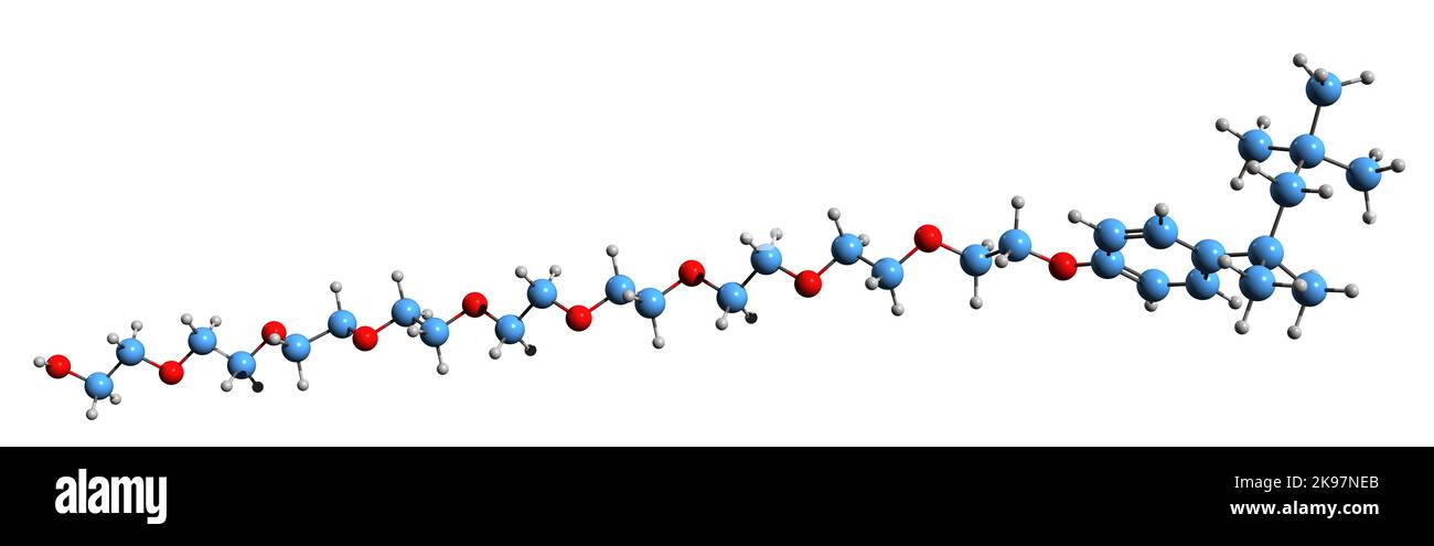3D image of Triton X-100 skeletal formula - molecular chemical ...
