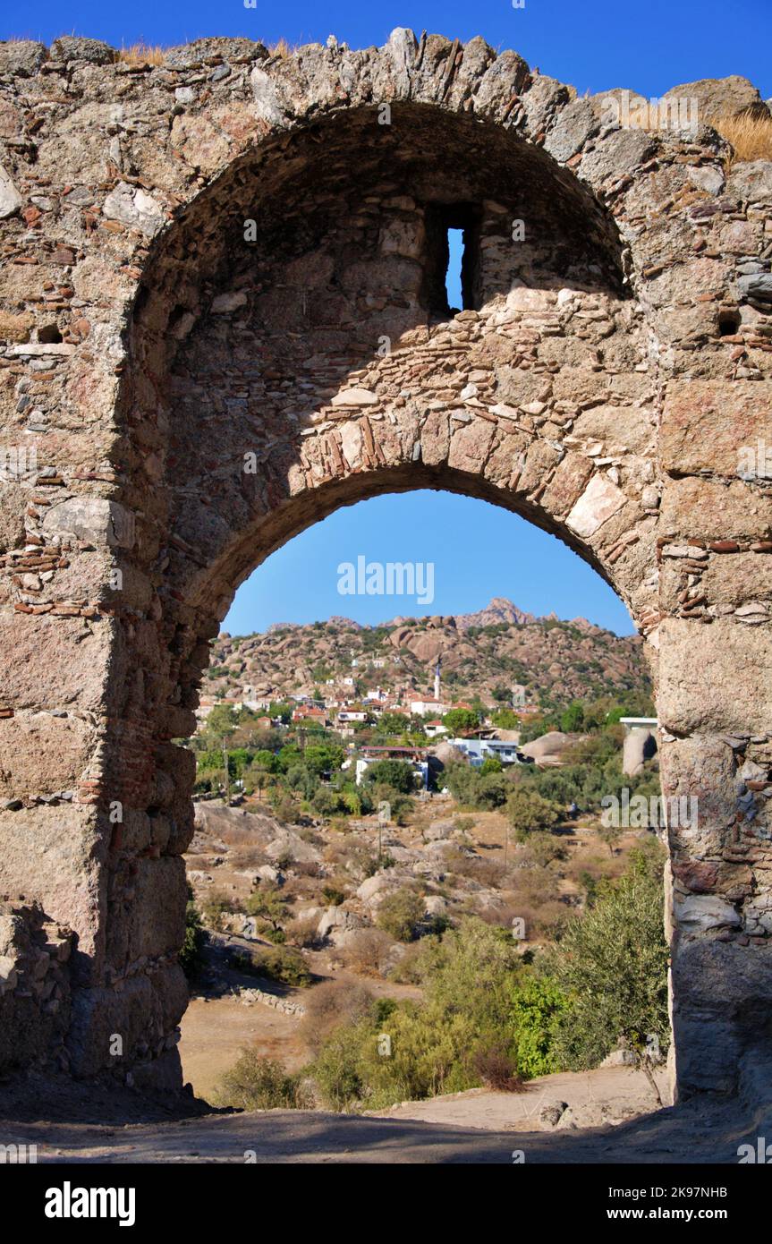 Lake castle with ancient fortifications in Kapikiri village on Bafa ...