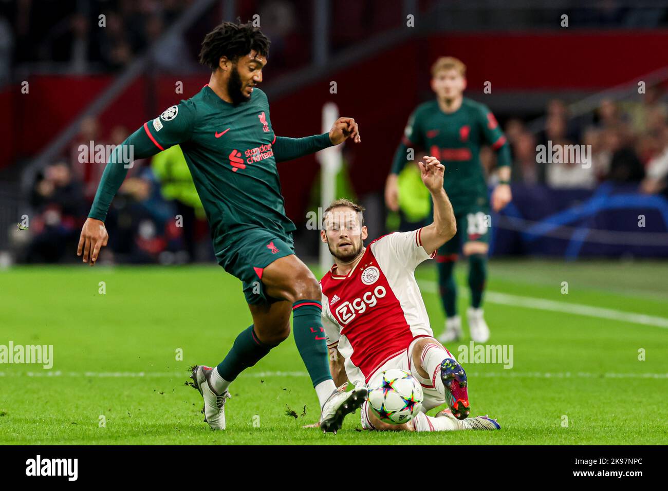 AMSTERDAM, NETHERLANDS - OCTOBER 26: Joe Gomez of Liverpool FC, Daley ...