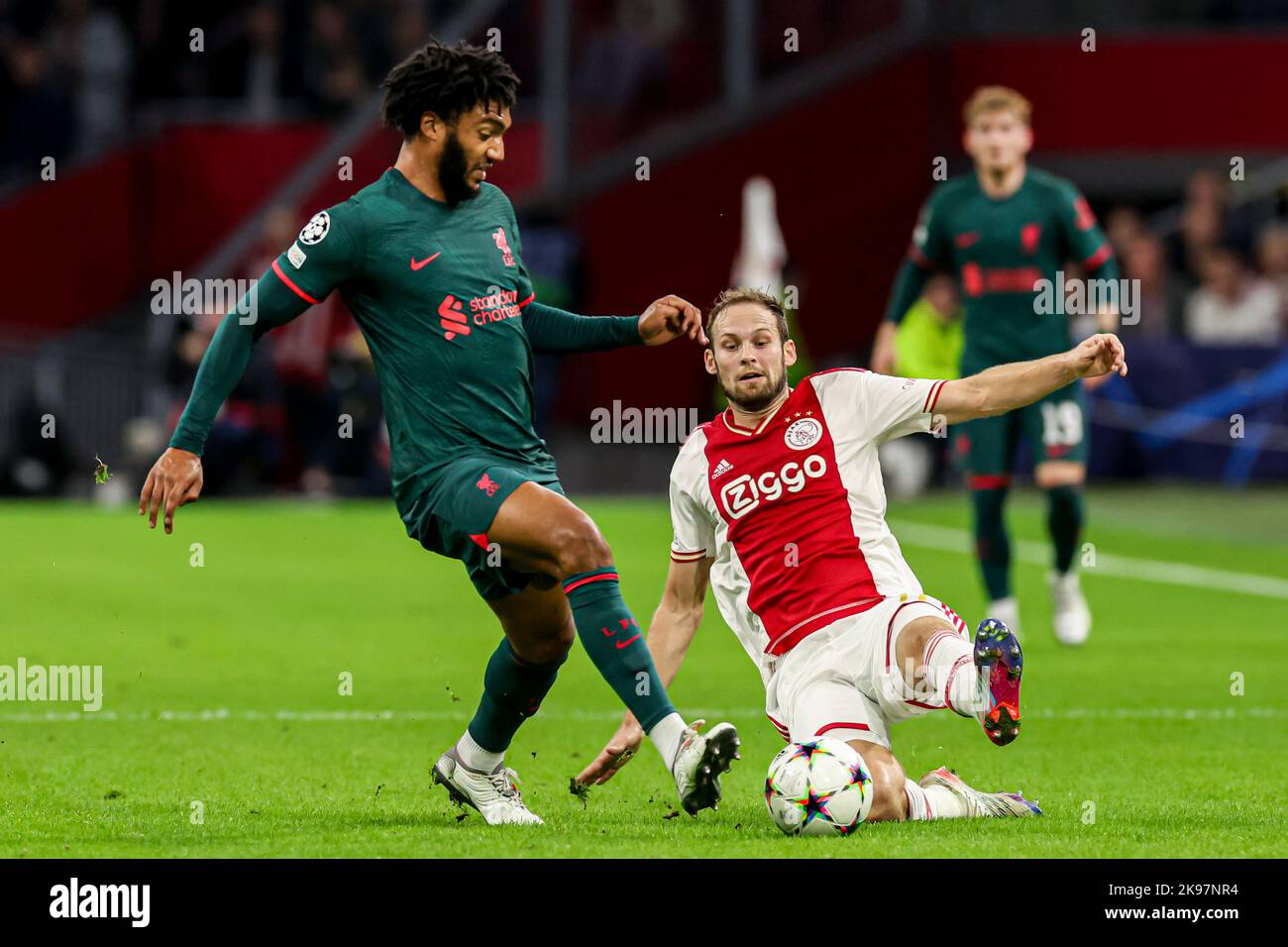 AMSTERDAM, NETHERLANDS - OCTOBER 26: Joe Gomez of Liverpool FC, Daley ...
