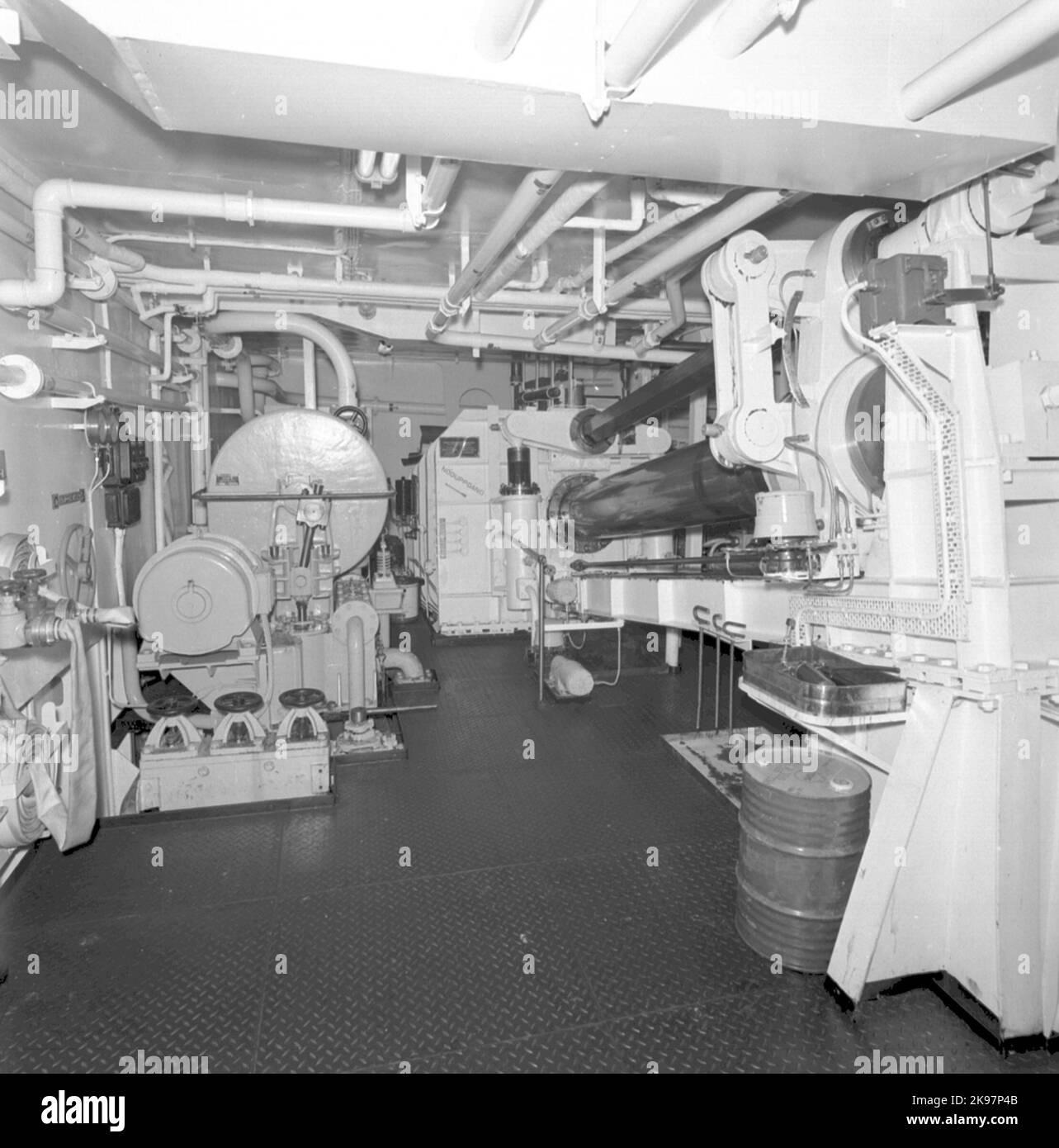 M/S Trelleborg. The engine room facilities Stock Photo - Alamy