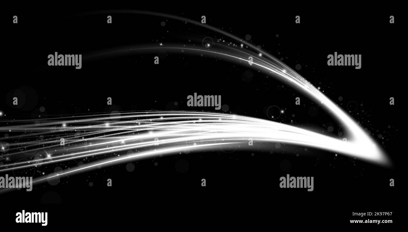 Abstract light lines of movement and speed in white. Light everyday ...