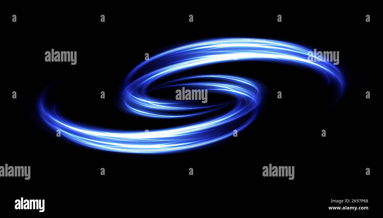 Abstract light lines of movement and speed in blue. Light everyday ...