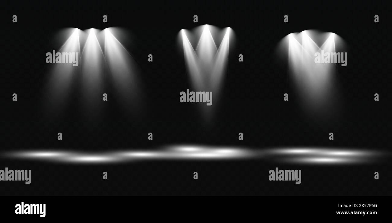Set of vector spotlights. various forms of light. Stage spotlights ...