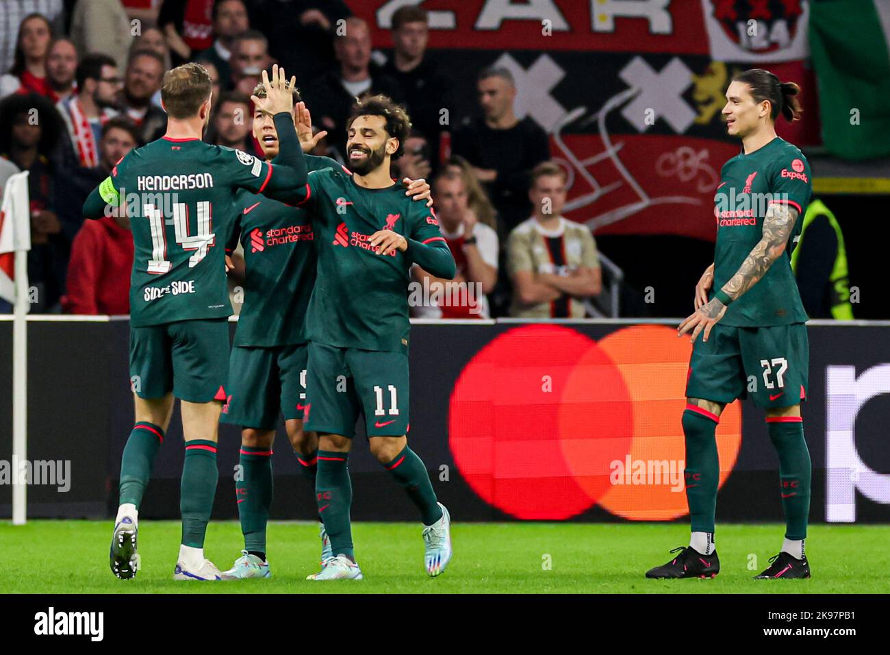 AMSTERDAM, NETHERLANDS - OCTOBER 26: Mohamed Salah of Liverpool FC ...