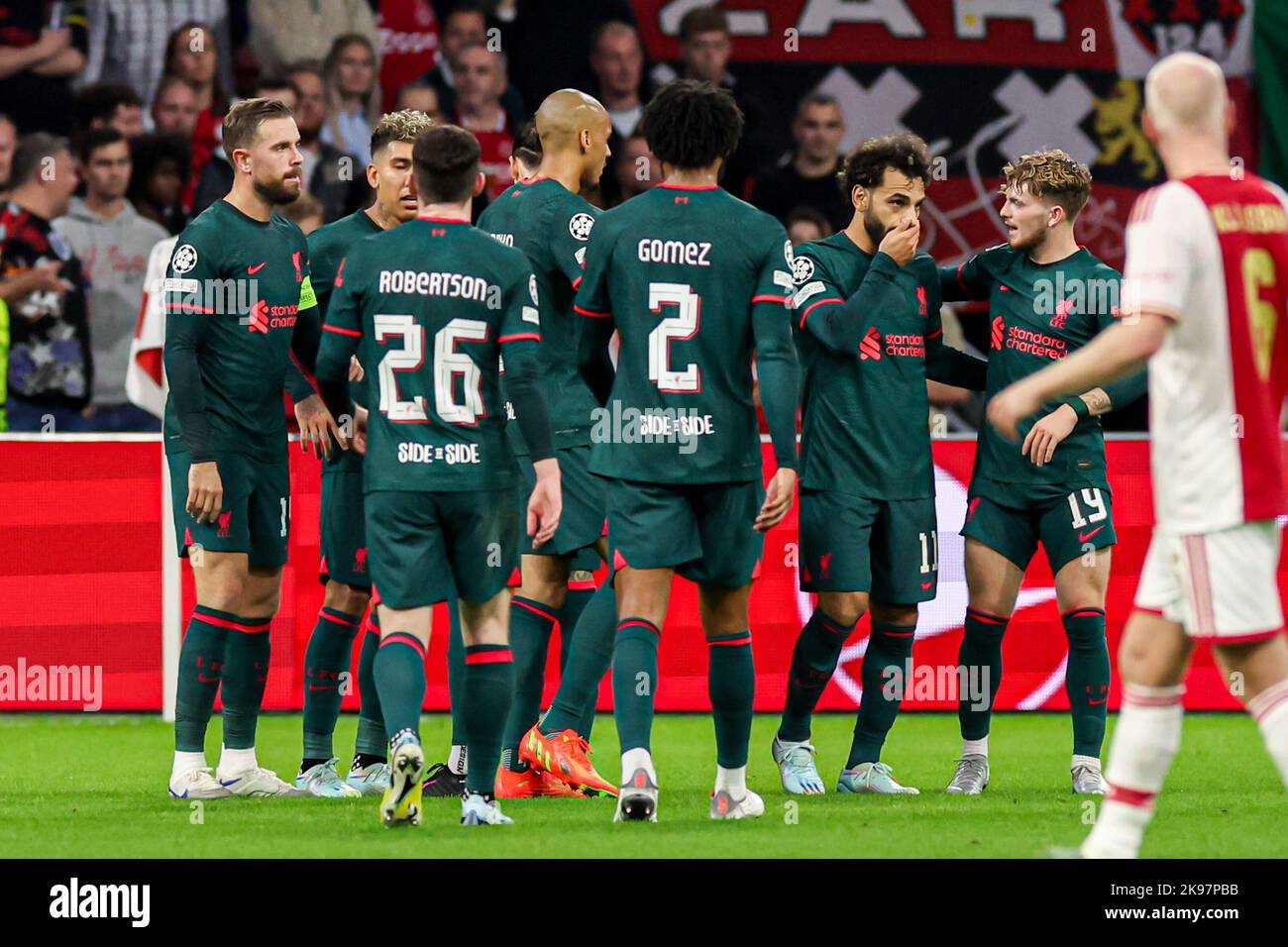 AMSTERDAM, NETHERLANDS - OCTOBER 26: Mohamed Salah of Liverpool FC ...